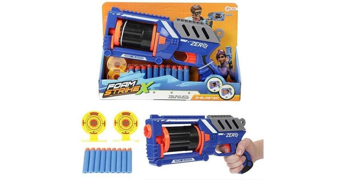 FOAM STRIKE X fegyver Z-Blaster szett töltény és céltábla | Pepita.hu