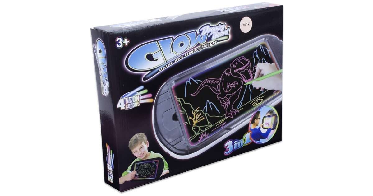 Glow Drawing Board - 3 az 1-ben Varázslatos világítós rajztábla ...