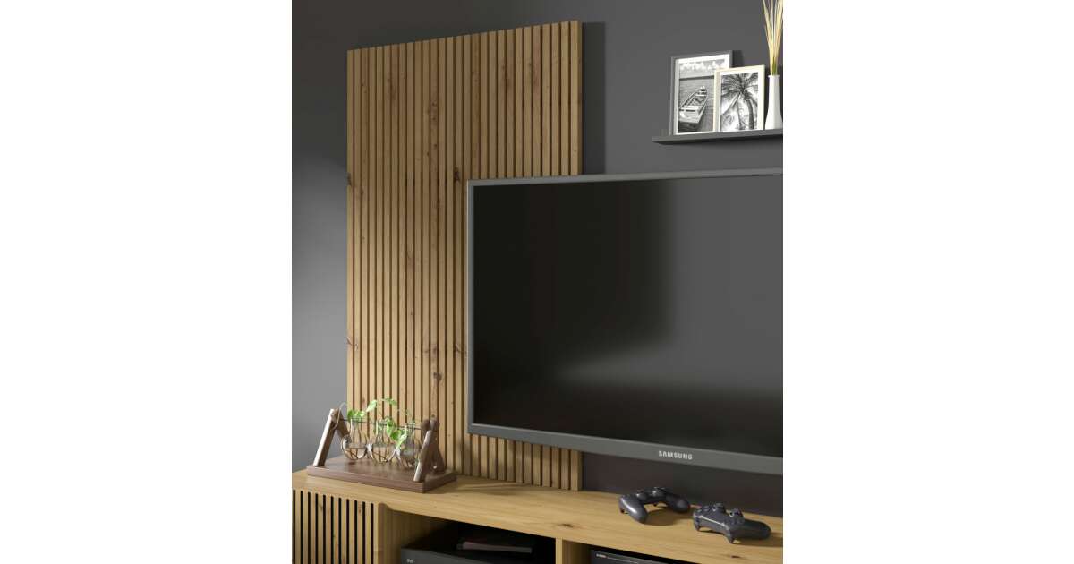 AURIS LAMELLÁS FALI PANEL MDF 2x137 WOTAN TÖLGY SZÍNBEN | Pepita.hu