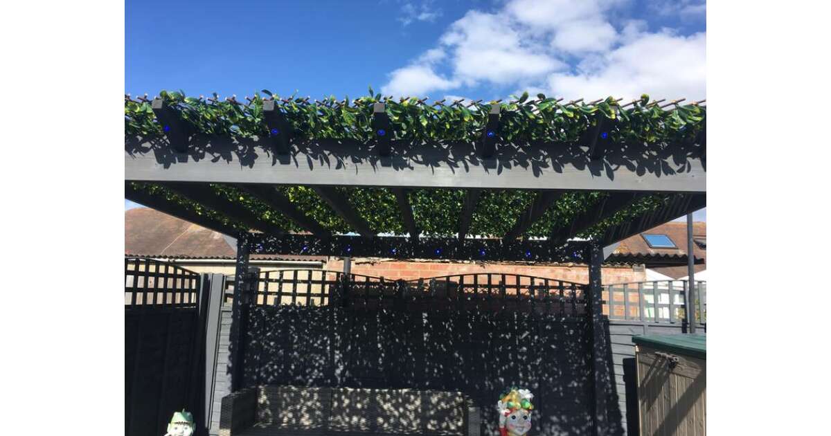 Kerítéspanel, paraván fából és műlevelekből, kihúzható, 100x200cm ...