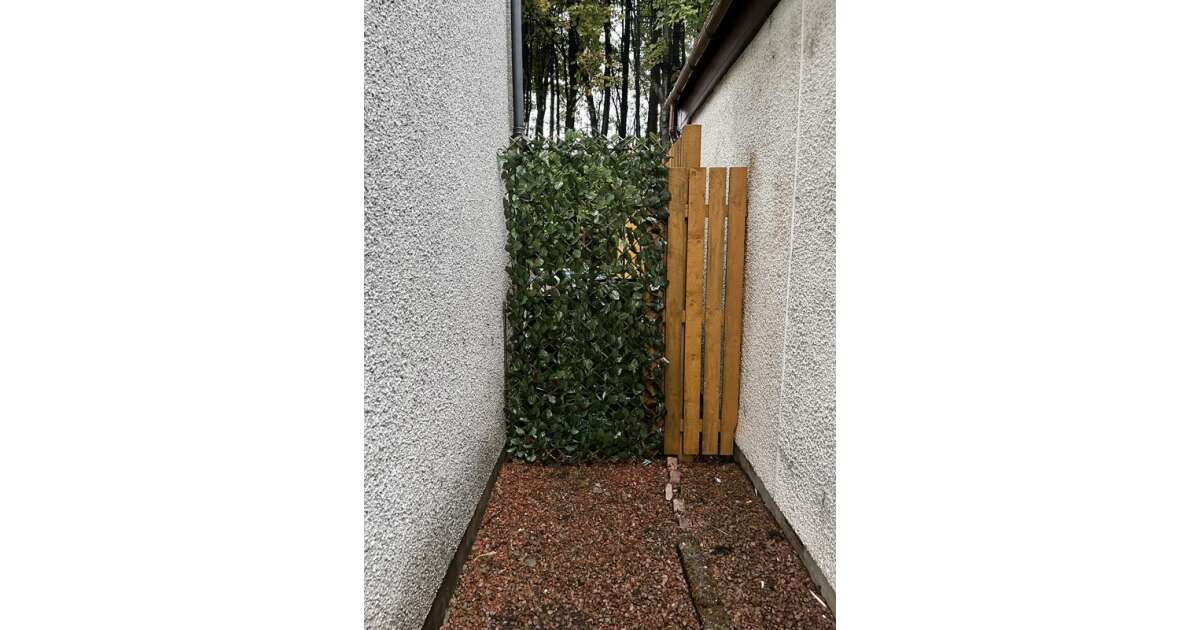 Kerítéspanel, paraván fából és műlevelekből, kihúzható, 100x200cm ...