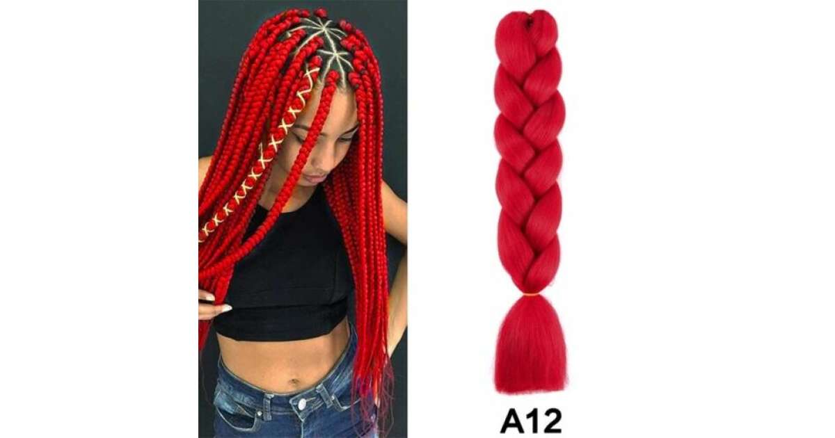MEGGY PIROS 12B Kanekalon póthaj Afro és Holland fonáshoz 2 méter 136 ...