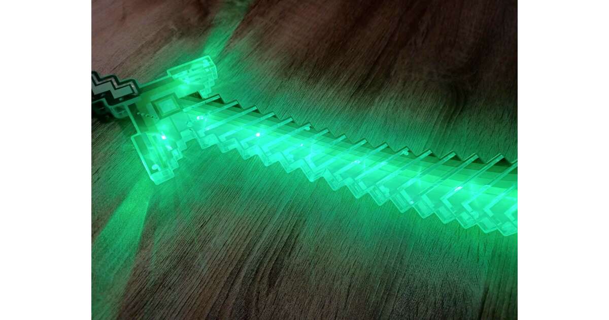 SMARAGDZÖLD Minecraft inspirálta kard műanyag Mozgás Érzékelős és Hang ...