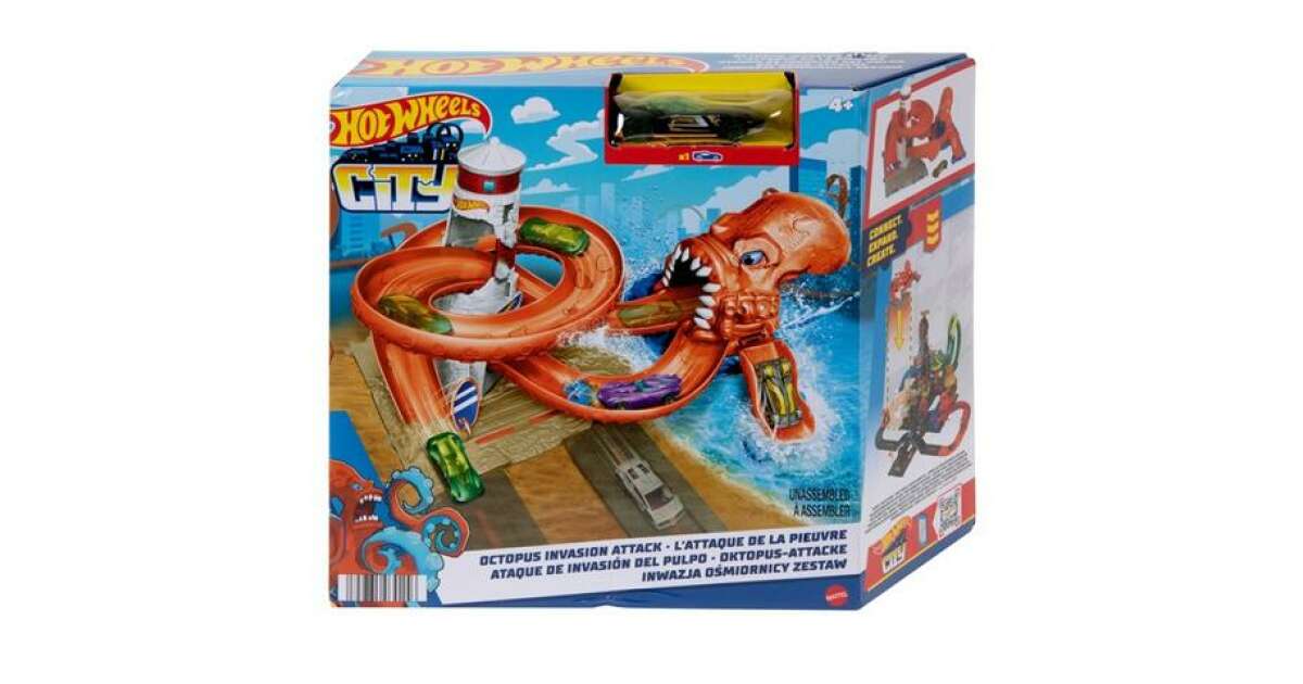Hot Wheels City: Octopus Invasion Attack pálya szett kisautó - Mattel ...