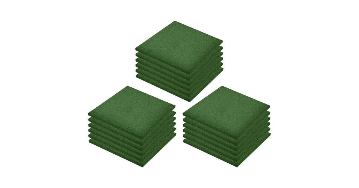 18 db zöld ütéscsillapító gumilap 50 x 50 x 3 cm | Pepita.hu