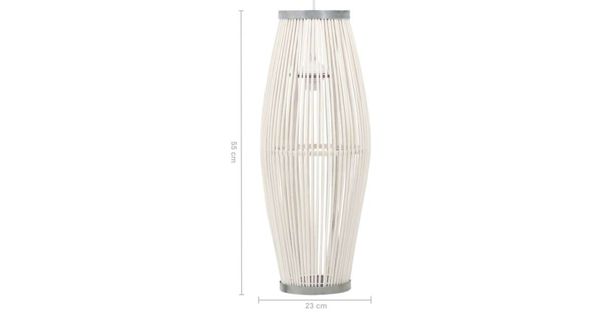 vidaXL fehér fűzfa ovális függőlámpa 40 W 23 x 55 cm E27 | Pepita.hu