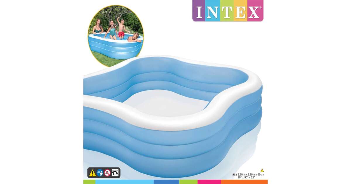 INTEX Swim Center Beach Wave 57495NP medence 229 x 229 x 56 cm | Pepita.hu