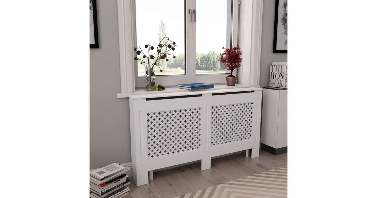 Fehér mdf radiátorburkolat 152 x 19 x 81,5 cm | Pepita.hu