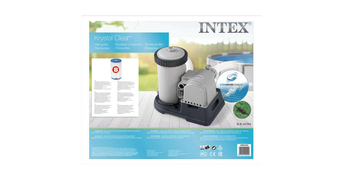 INTEX 28634GS papírsz?r?s vízforgató szivattyú, 9463 liter/óra | Pepita.hu