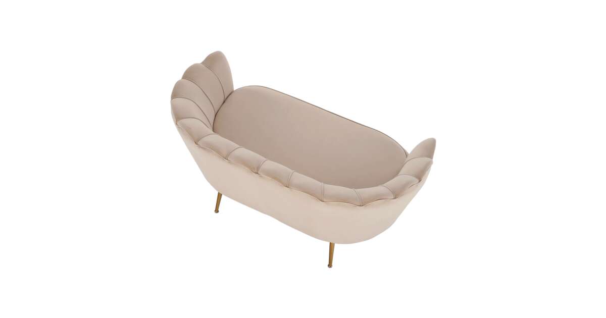 NOBLIN Pad Art-deco, kagyló kanapé, Velvet, arany-bézs | Pepita.hu