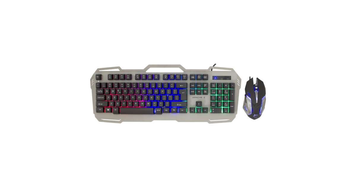 Pachet tastatura + mouse de gaming, White Shark, APACHE-2, layout HU ...