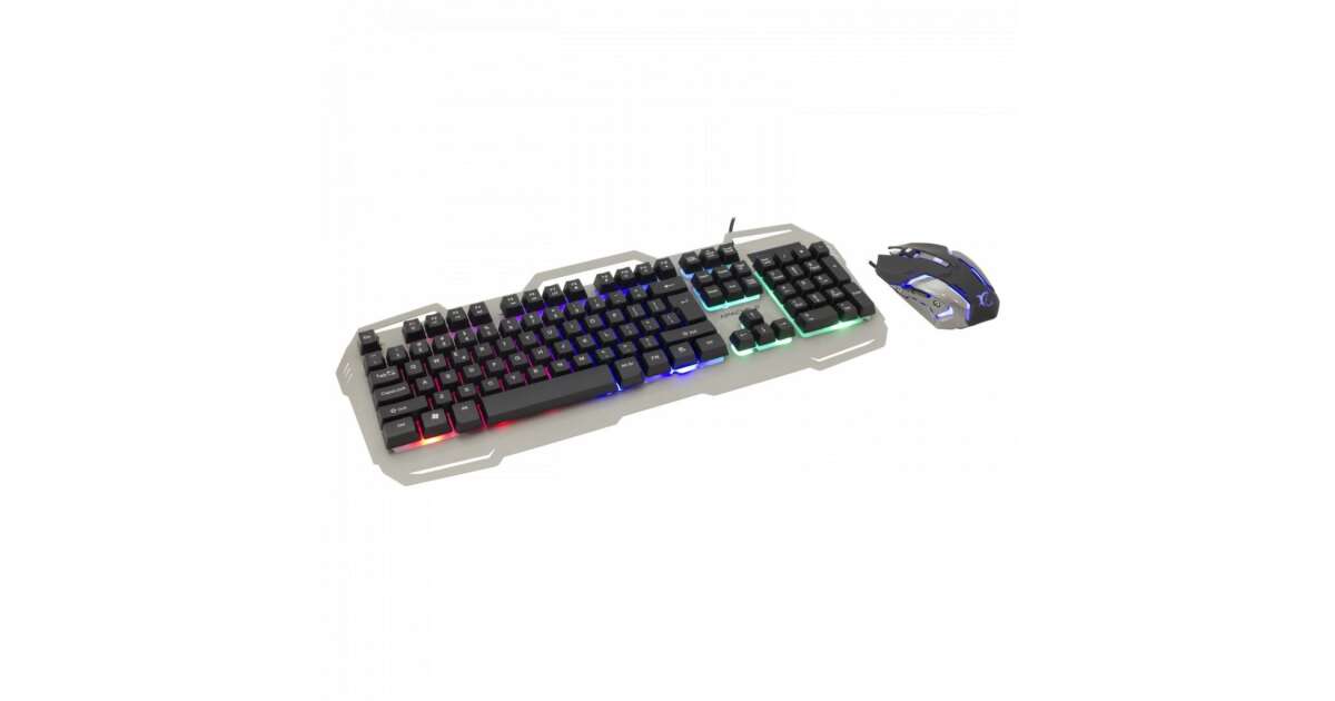 Pachet tastatura + mouse de gaming, White Shark, APACHE-2, layout HU ...
