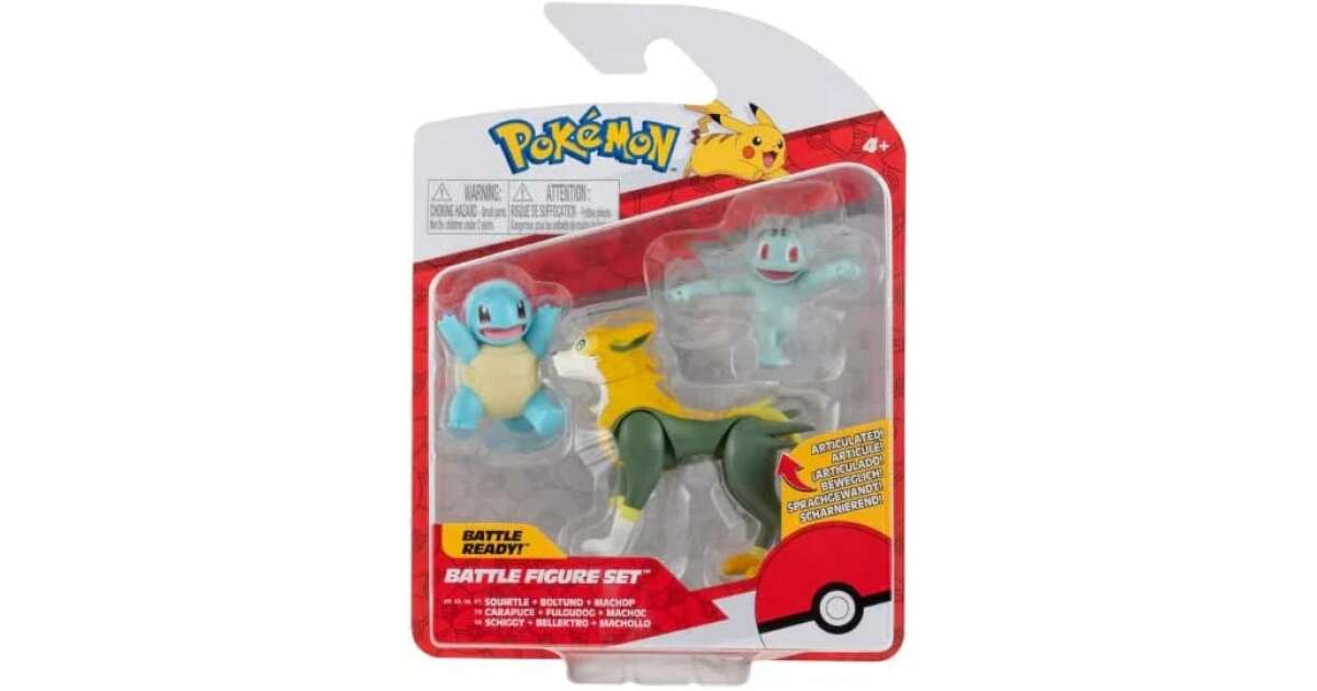 Pokemon - Battle Figure 3-Figure Pack - Squirtle, Bultuno & Machop ...