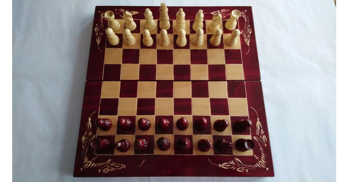 Nagy fa sakk készlet 50x50 cm sakk tábla doboz klaszikus sakkfigura ...