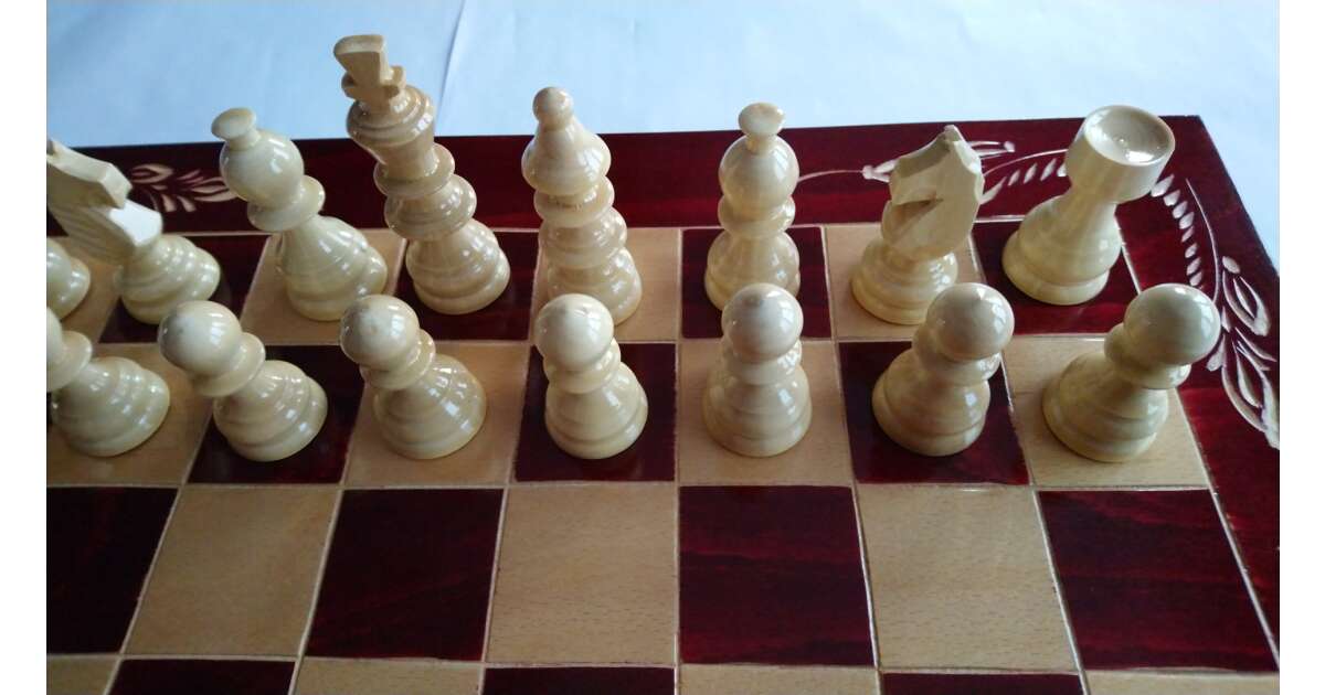 Nagy fa sakk készlet 50x50 cm sakk tábla doboz klaszikus sakkfigura ...
