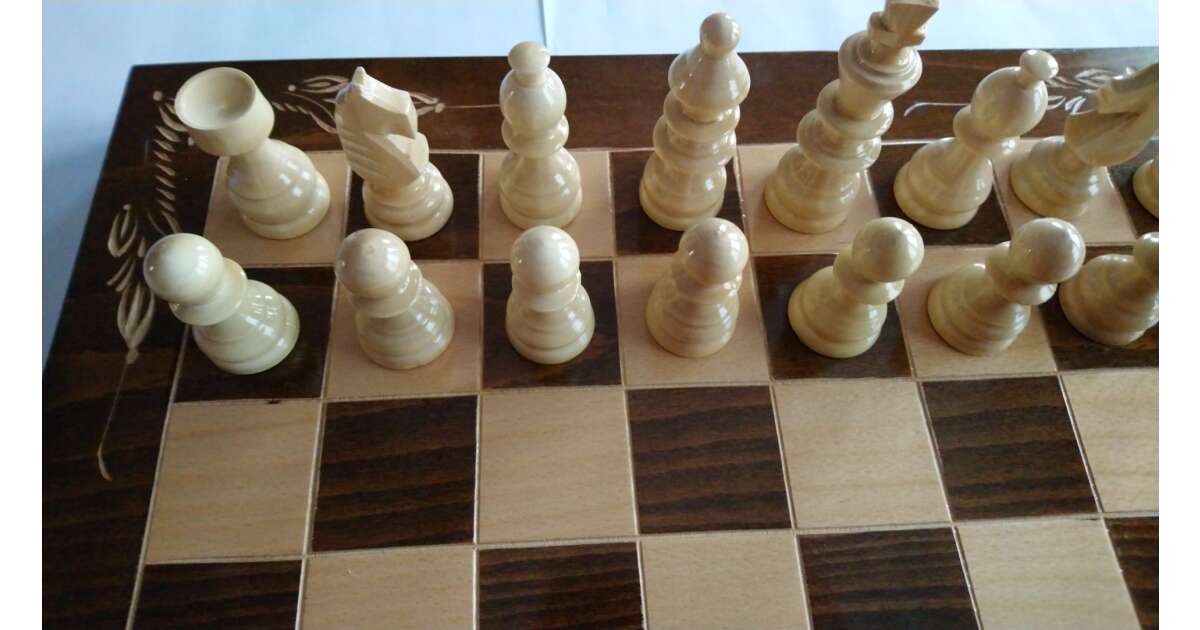 Nagy fa sakk készlet 50x50 cm sakk tábla doboz klaszikus sakkfigura ...