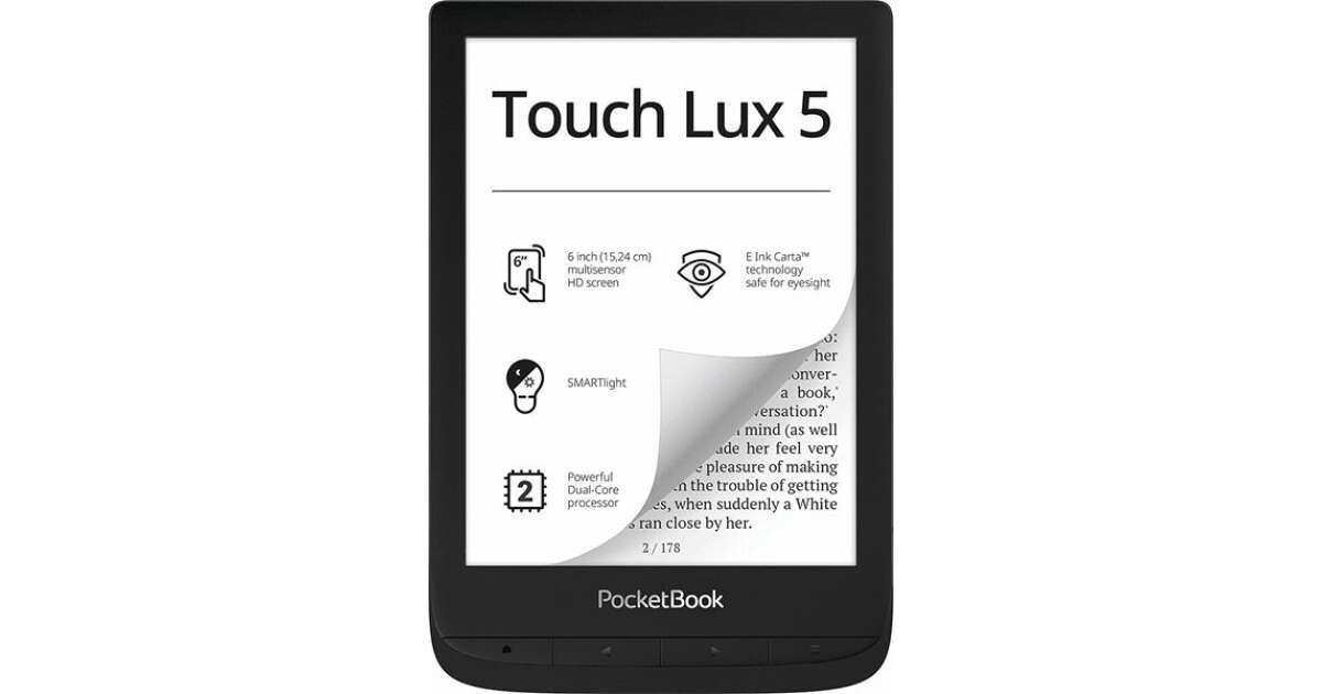 POCKETBOOK e-Reader - PB628 LUX5 fekete (6E Ink Carta, Cpu: 1GHz,512MB ...