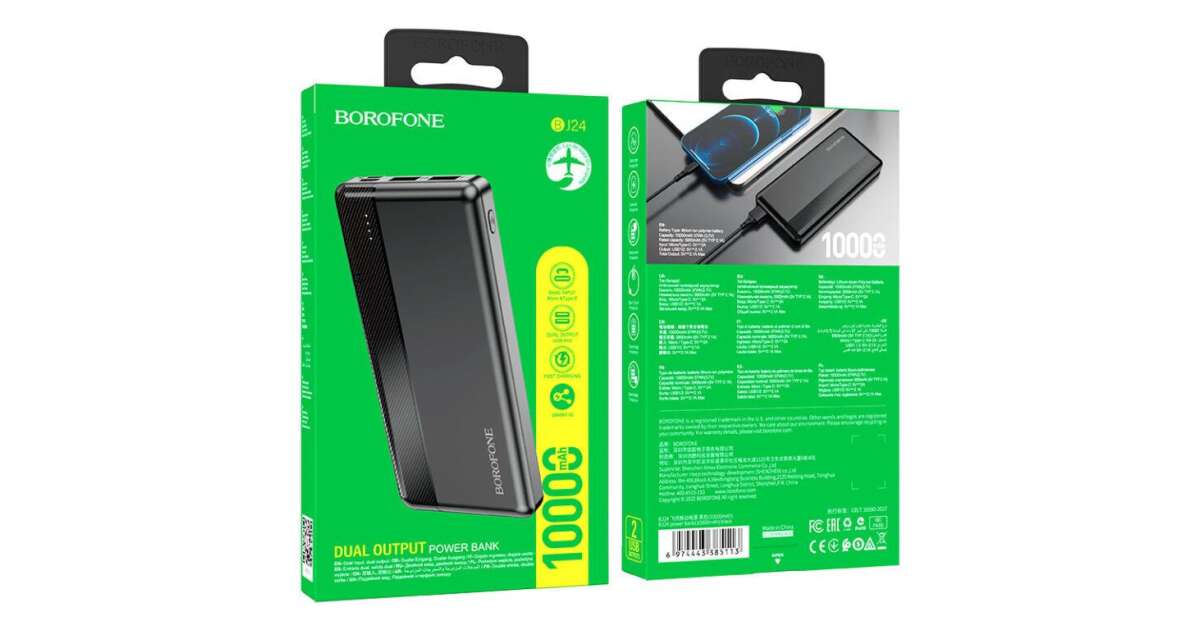 BOROFONE BJ24 10000mAh PowerBank Black | Pepita.hu