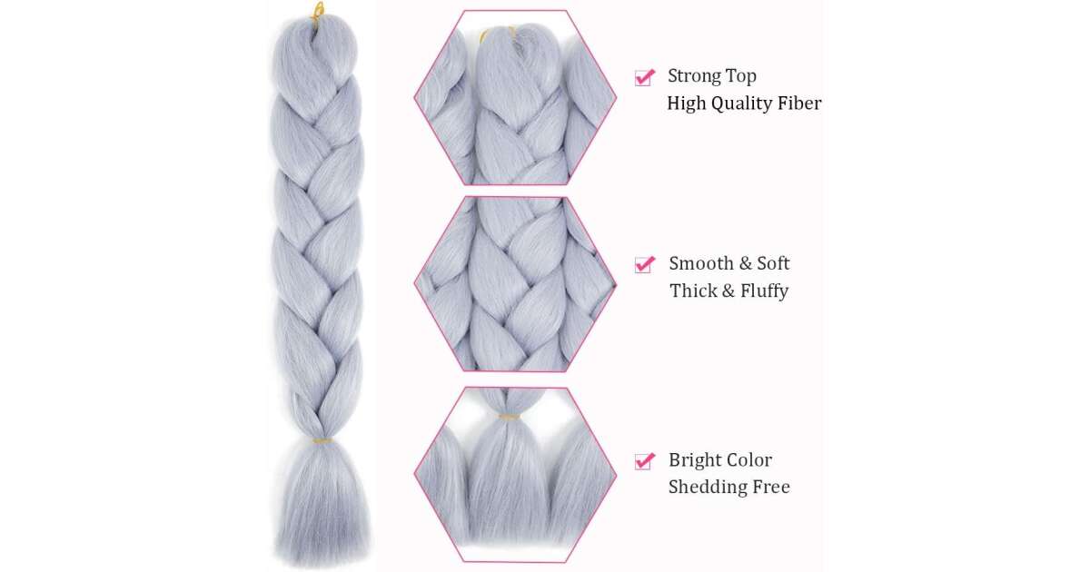 SILVER A39-ES Jumbo Braid Kanekalon póthaj Afro és Holland Fonáshoz 120cm 100g | Pepita.hu