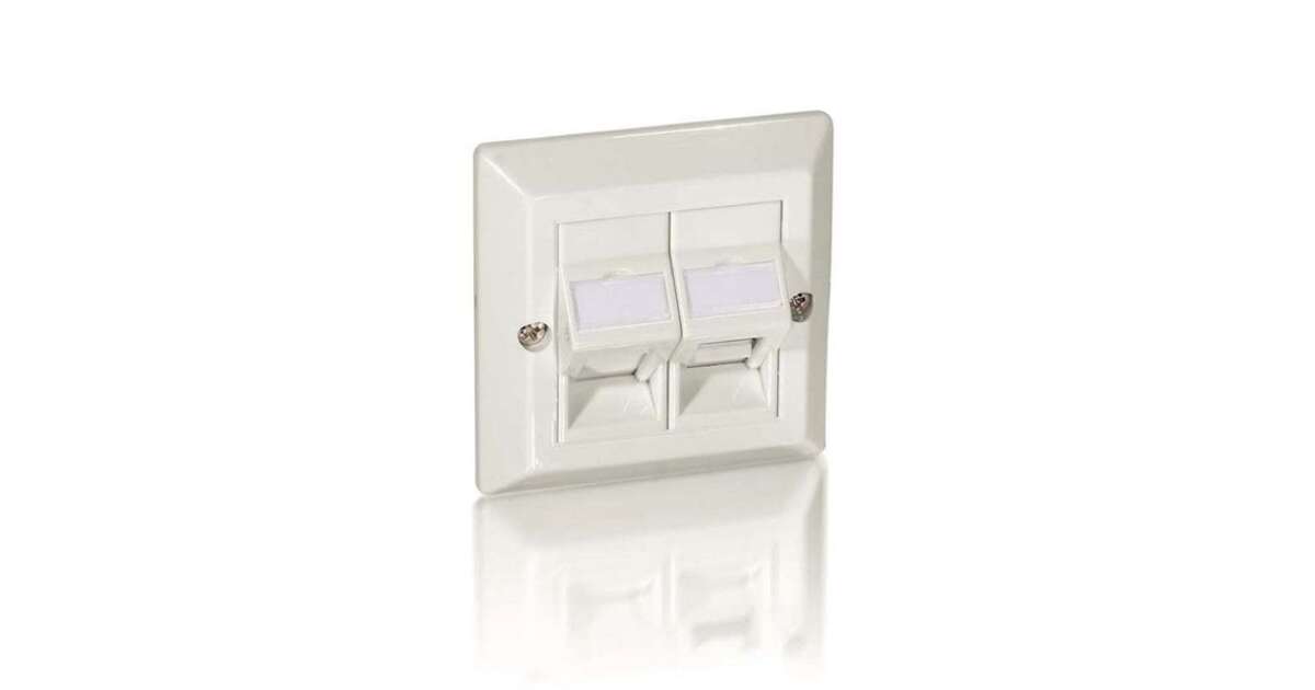 Equip Keystone Wall Socket - 760301 (2 port, Cat6, UTP, white) | Pepita.com