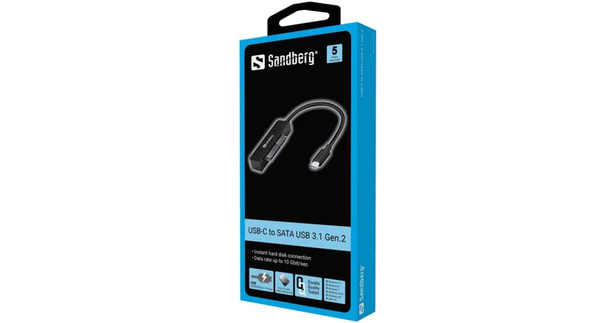Sandberg Kábel Átalakító - USB-C to SATA USB 3.1 Gen.2 (USB-C bemenet ...