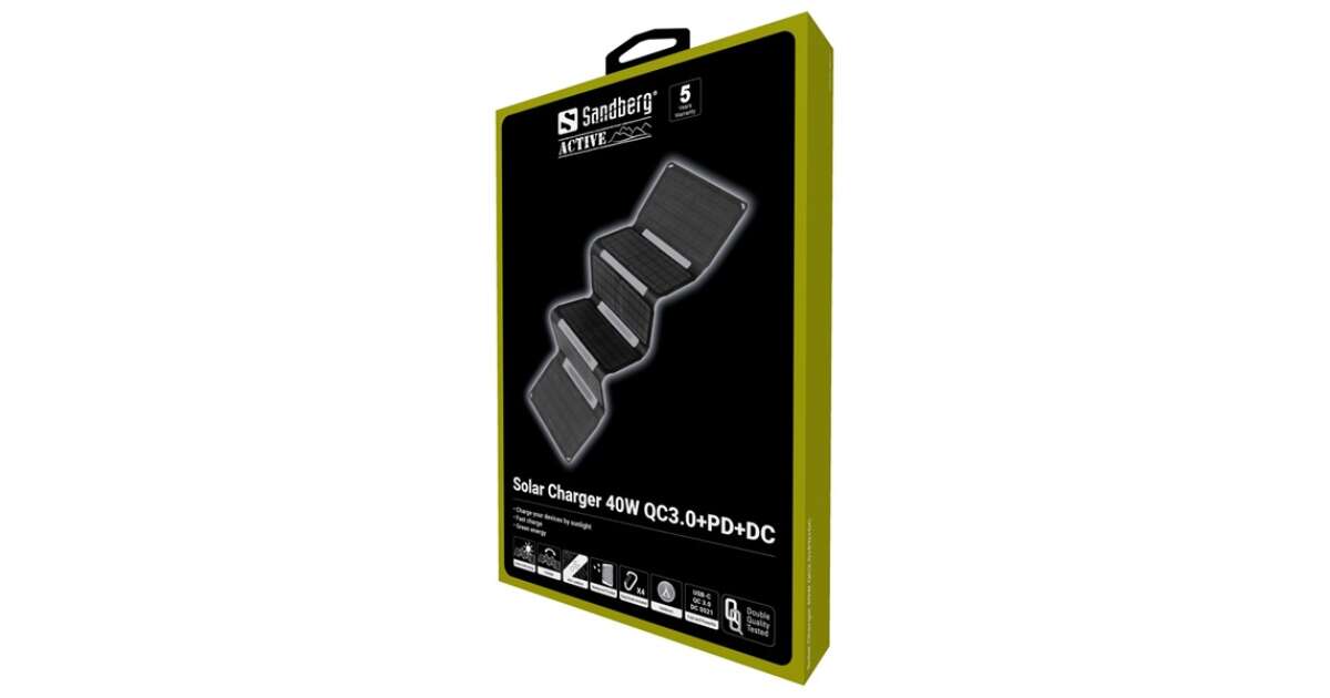 Panou solar Sandberg - Încărcător solar 40W QC3.0+PD+DC (exterior; USB ...