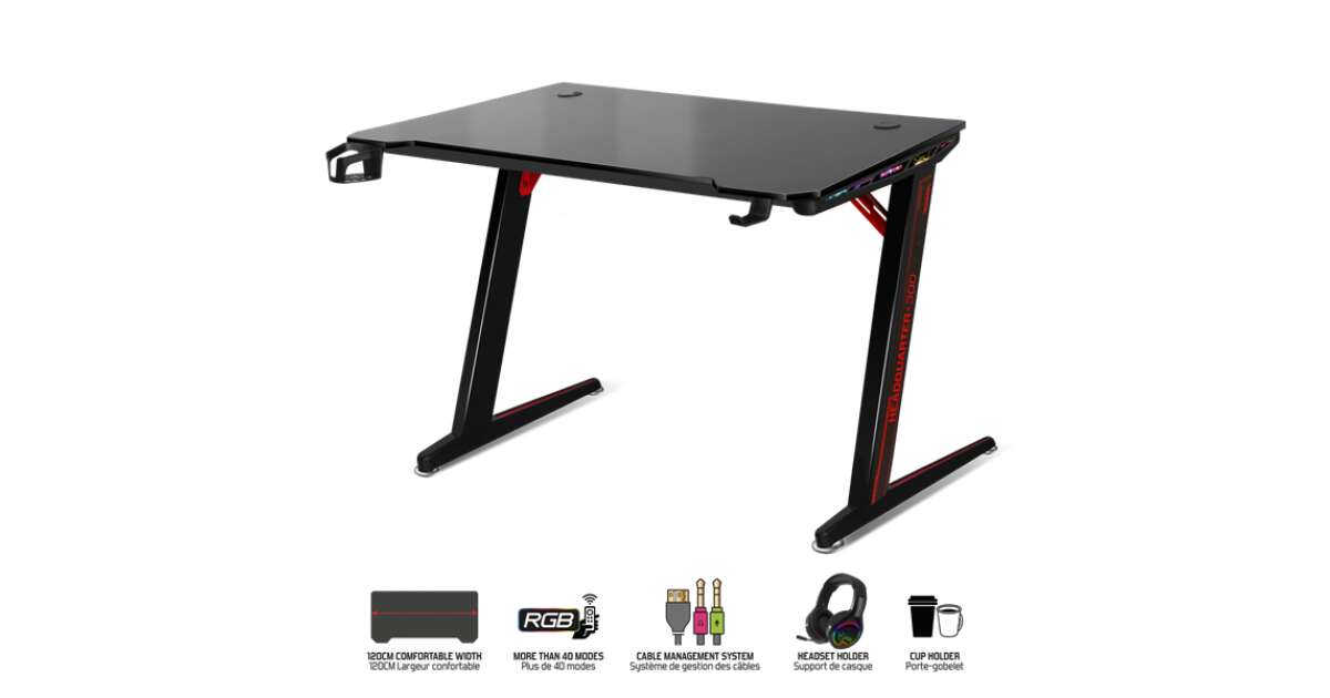 Spirit of Gamer Gamer Table - Headquarter 300 (MDF top, metal legs ...