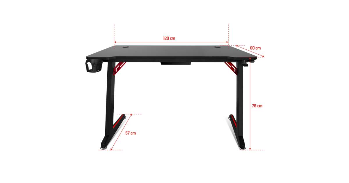 Spirit of Gamer Gamer Table - Headquarter 300 (MDF top, metal legs ...