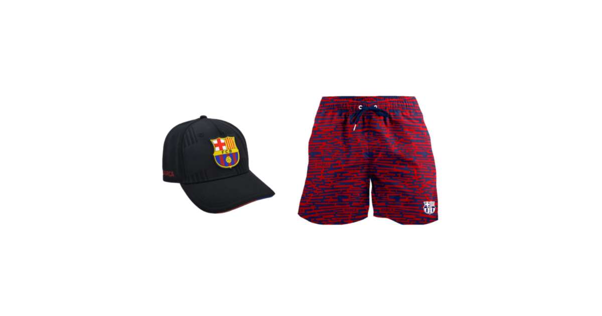 FC Barcelona Gyerek Strand Szett - Fürdőnadrág és Sapka | Pepita.hu