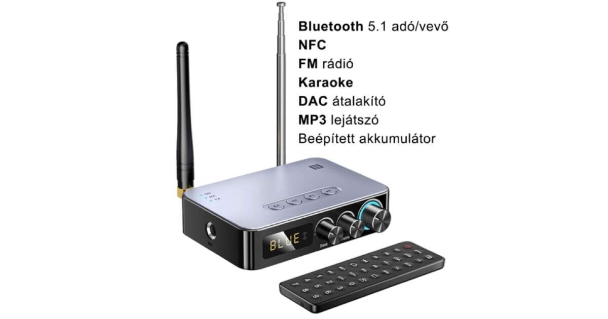 M9 Pro 6 az 1-ben Multifunkciós HIFI adapter Bluetooth 5.1 adó/vevő ...