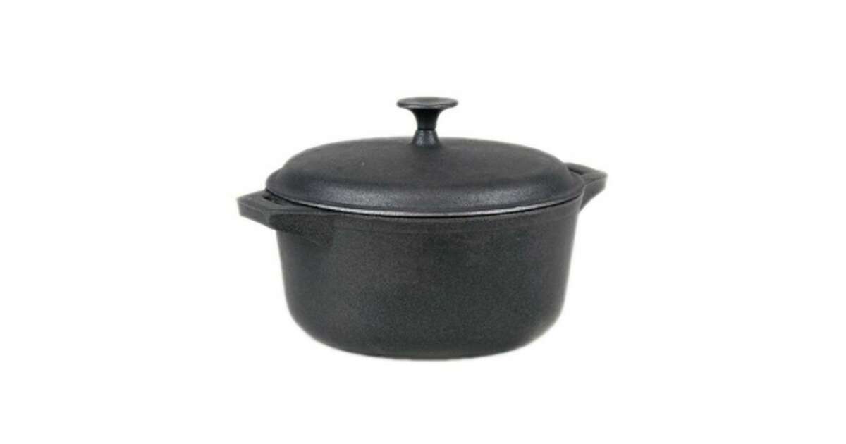 Oală din fontă brută cu capac 30 cm, 7L – Perfect Home 15531, ideală ...