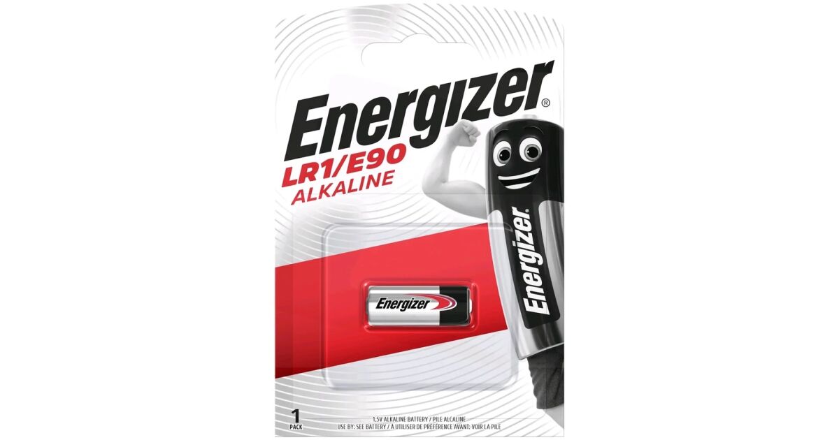 Energizer alkaline battery 1.5 V LR1/E90 (1pc/pack) (E300781301/608306 ...