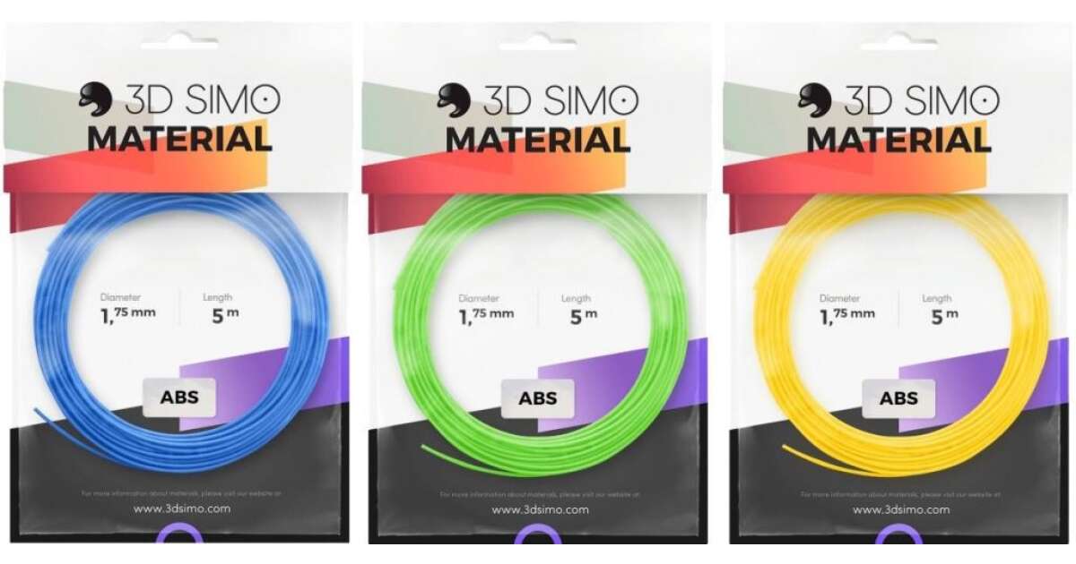 3D Simo Filament ABS - kék, zöld, sárga (G3D3000) | Pepita.hu