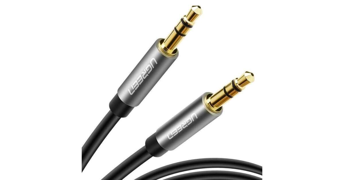 UGREEN AV119 AUX mini jack kábel 3.5mm 0.5m fekete-szürke (10732) | Pepita.hu