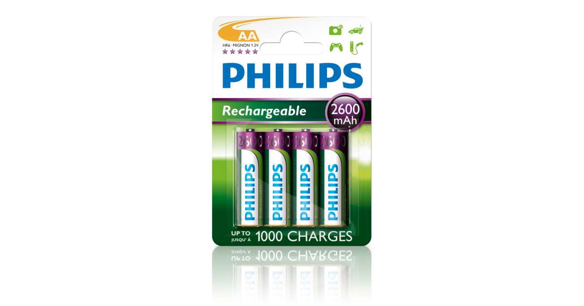 Set de 4 buc baterie reincarcabila Philips multilife 1.2v aa hr6 ...