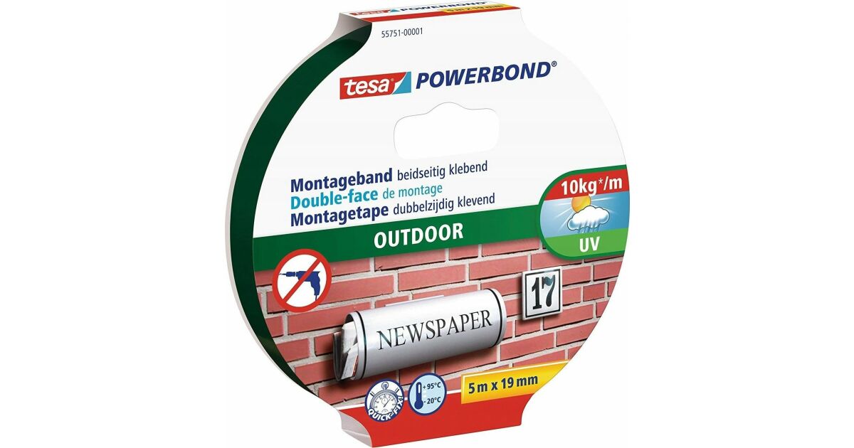 Tesa® Powerbond Outdoor Klebeband - Doppelseitig - 5m x 19mm | Pepita.com