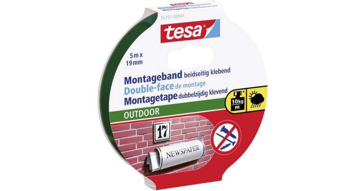 Tesa® Powerbond Outdoor Klebeband - Doppelseitig - 5m x 19mm | Pepita.com
