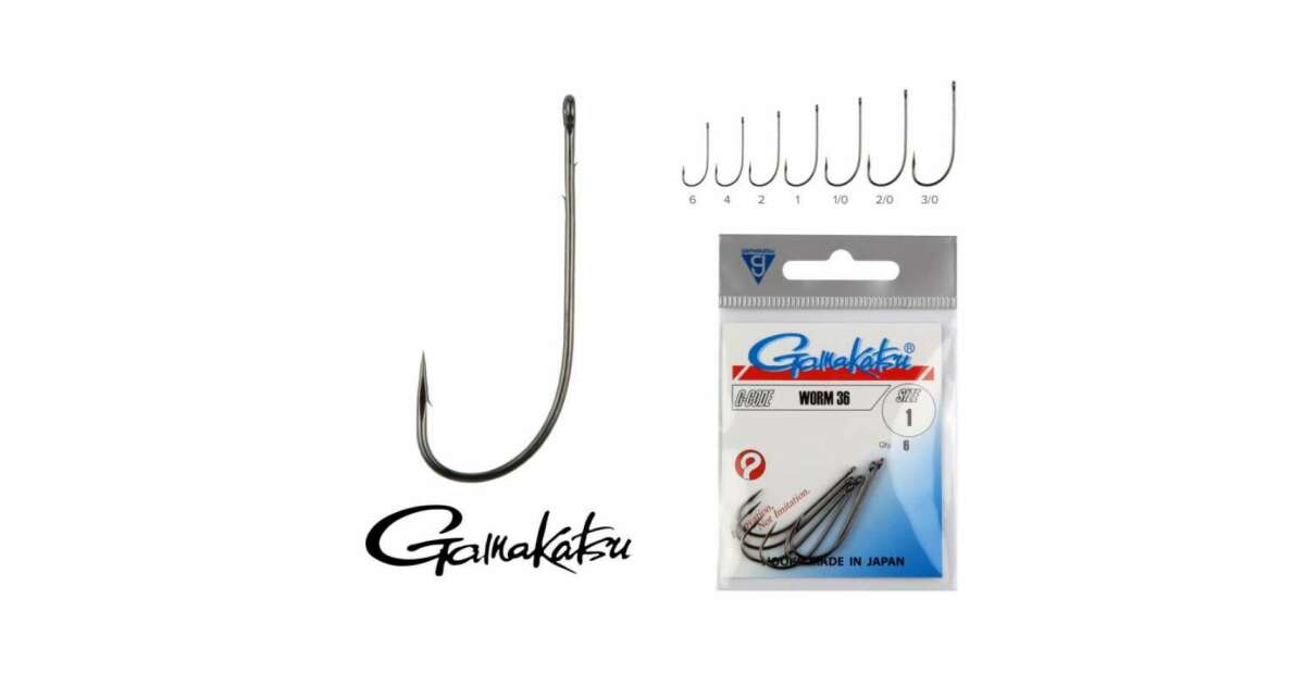 Gamakatsu worm 36 1/0 cârlig pentru șalău 6 buc | Pepita.com