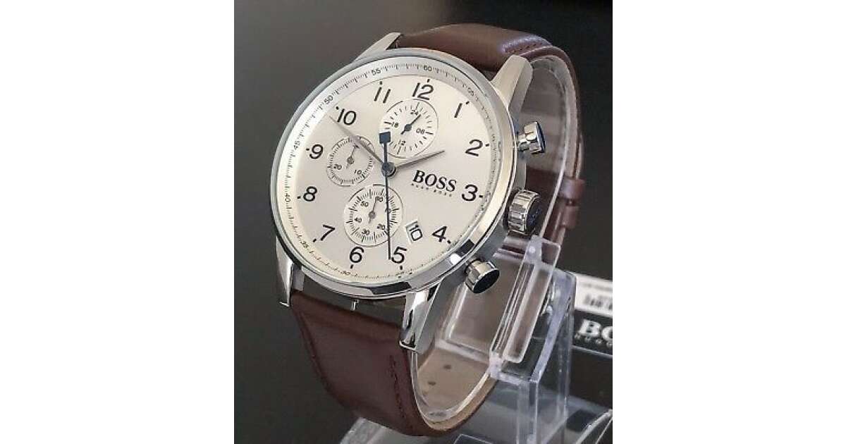 Hugo Boss férfi Karóra bőr szíjjal #fehér-barna (1513495) | Pepita.hu