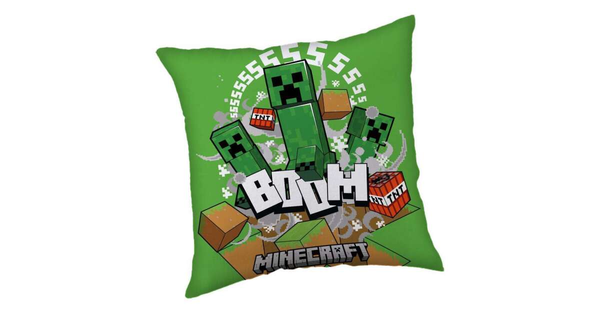 Minecraft Creeper Boom párna, díszpárna 40*40 cm | Pepita.hu