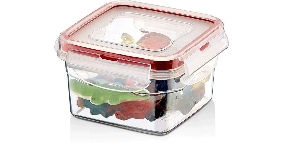 Műanyag tartály 300ml SQUARE SAVER BOX fedővel | Pepita.hu