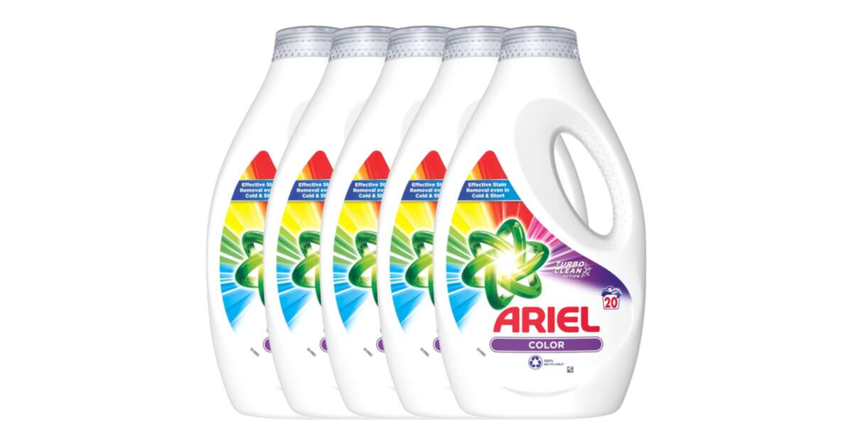 Ariel Color Clean & Fresh Liquid Detergent 5x1L - 100 washes | Pepita.com