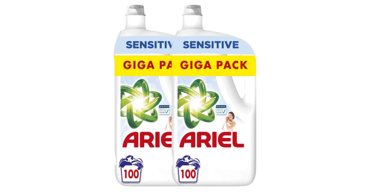 Ariel Sensitive & Baby Liquid Laundry Detergent 2x5L - 200 de spălări ...