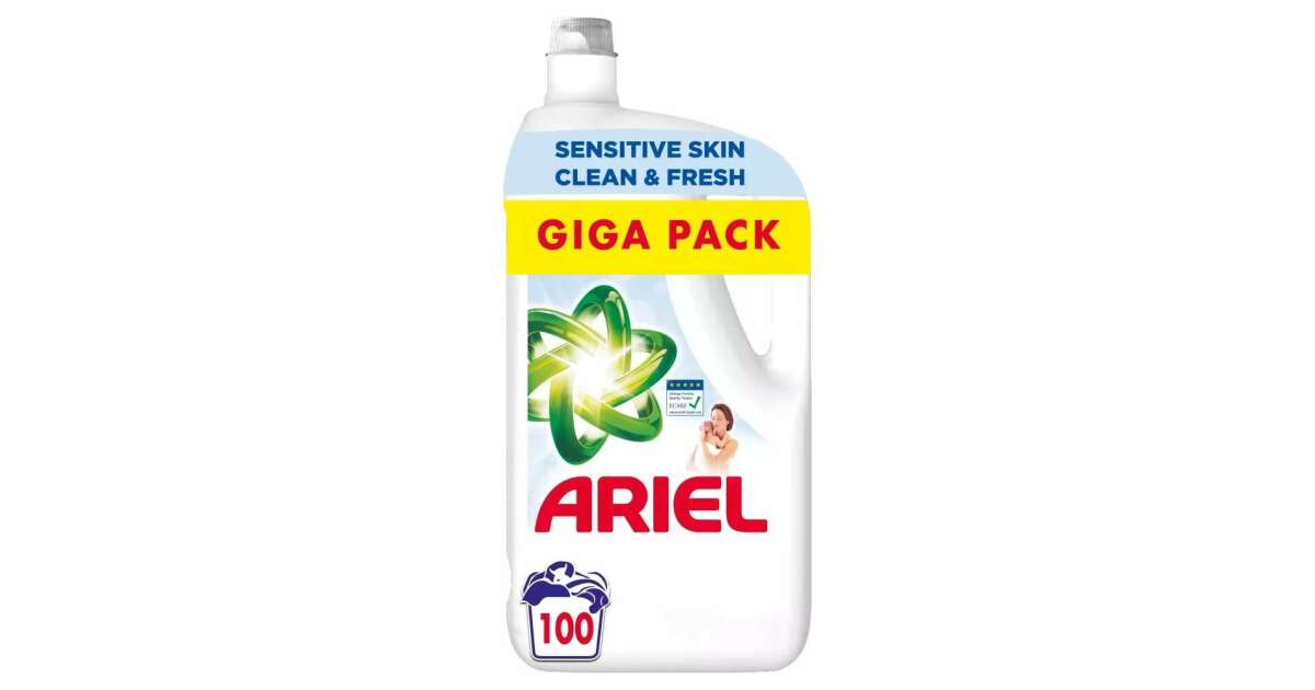 Ariel Sensitive & Baby Liquid Laundry Detergent 2x5L - 200 washes ...