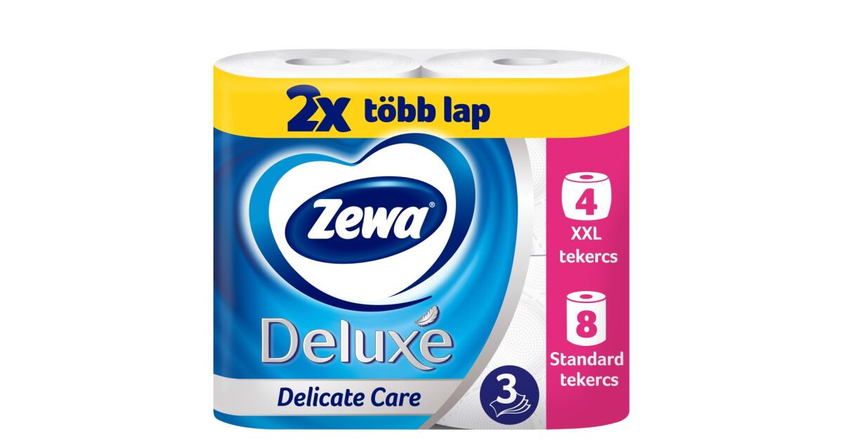 Zewa Deluxe Delicate Care XXL 3 rétegű Toalettpapír 4 tekercs | Pepita.hu