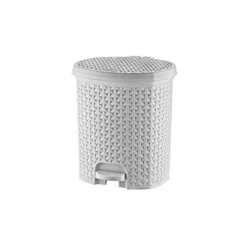 HOBBY PEDÁLOS SZEMETES RATTAN HAT. 5,5L -FEHÉR | Pepita.hu