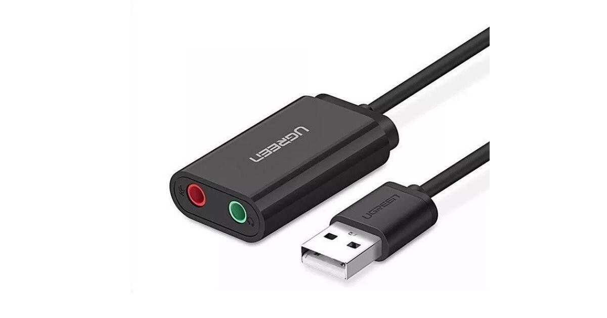 UGREEN 15 cm USB external sound card (black) | Pepita.com