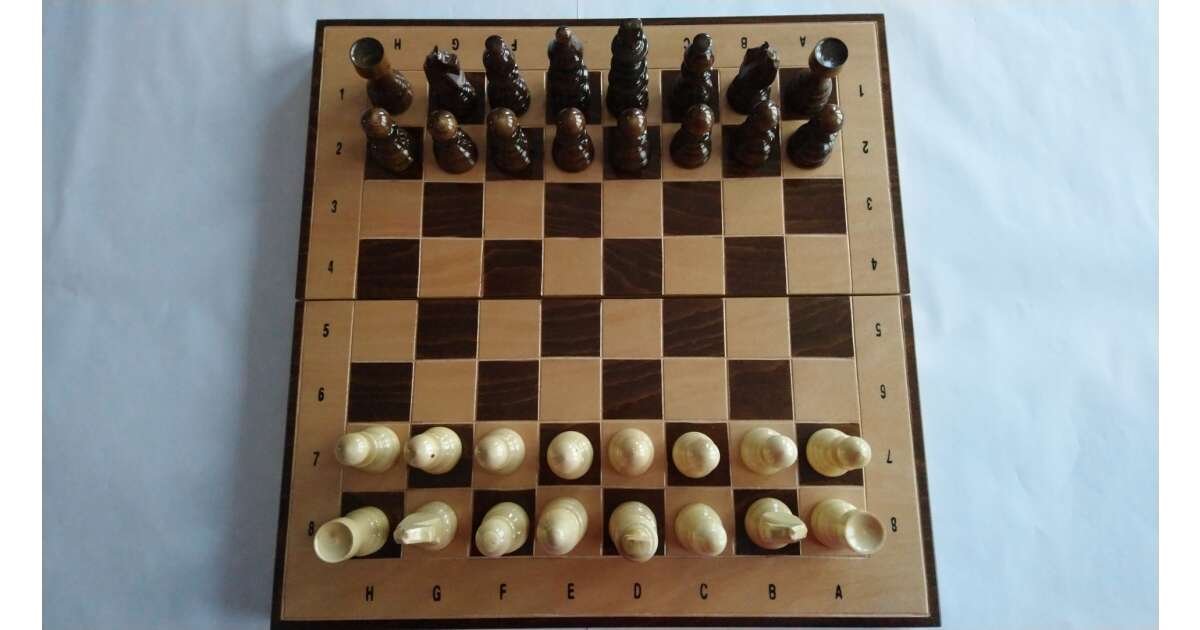 Fa sakk készlet 44x44 cm bükkfa sakk tábla doboz számozott klaszikus sakkfigura backgammon dáma ...