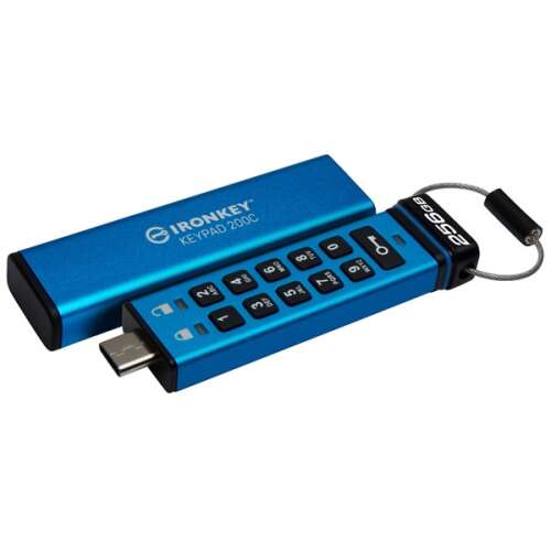 Kingston USB-Stick 256GB USB-C IronKey Keypad 200C AES-256 FIPS 140-3 ...