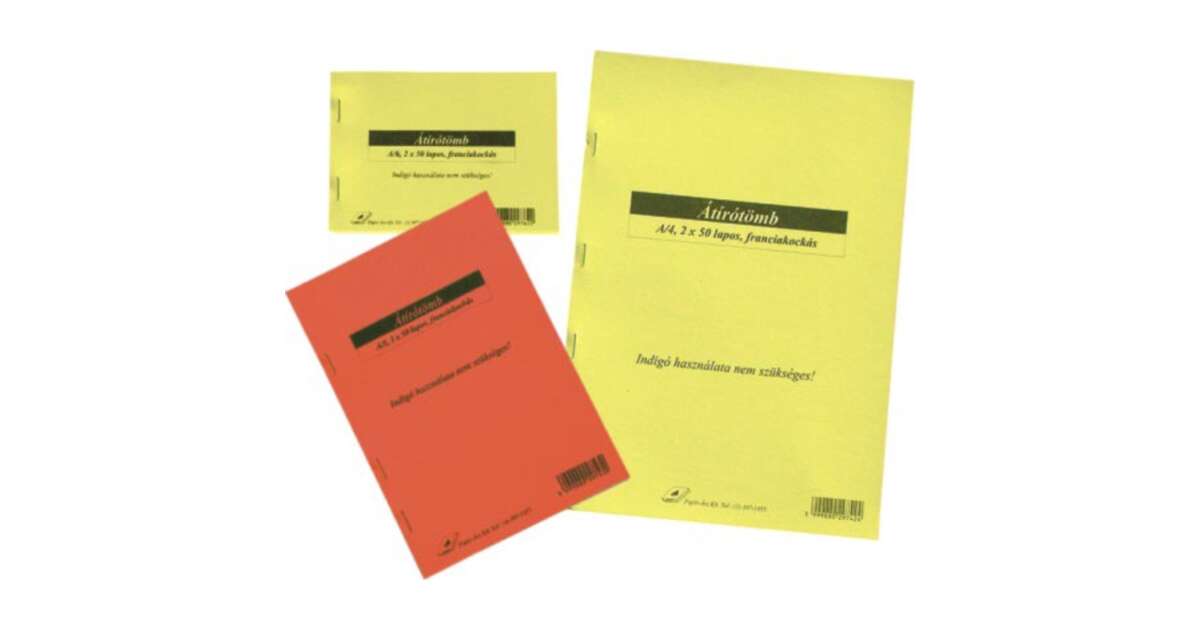 Önátírótömb A5 50x2 lapos vegykezelt | Pepita.hu